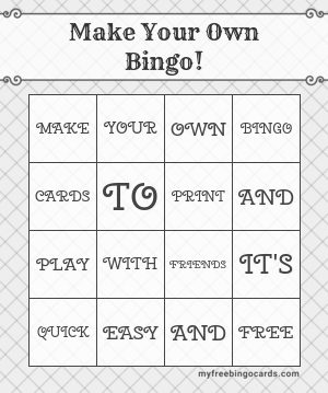 Print 100+ Make Your Own Bingo! Cards