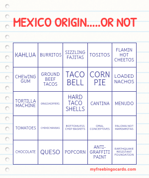 MEXICO ORIGIN.....OR NOT BINGO