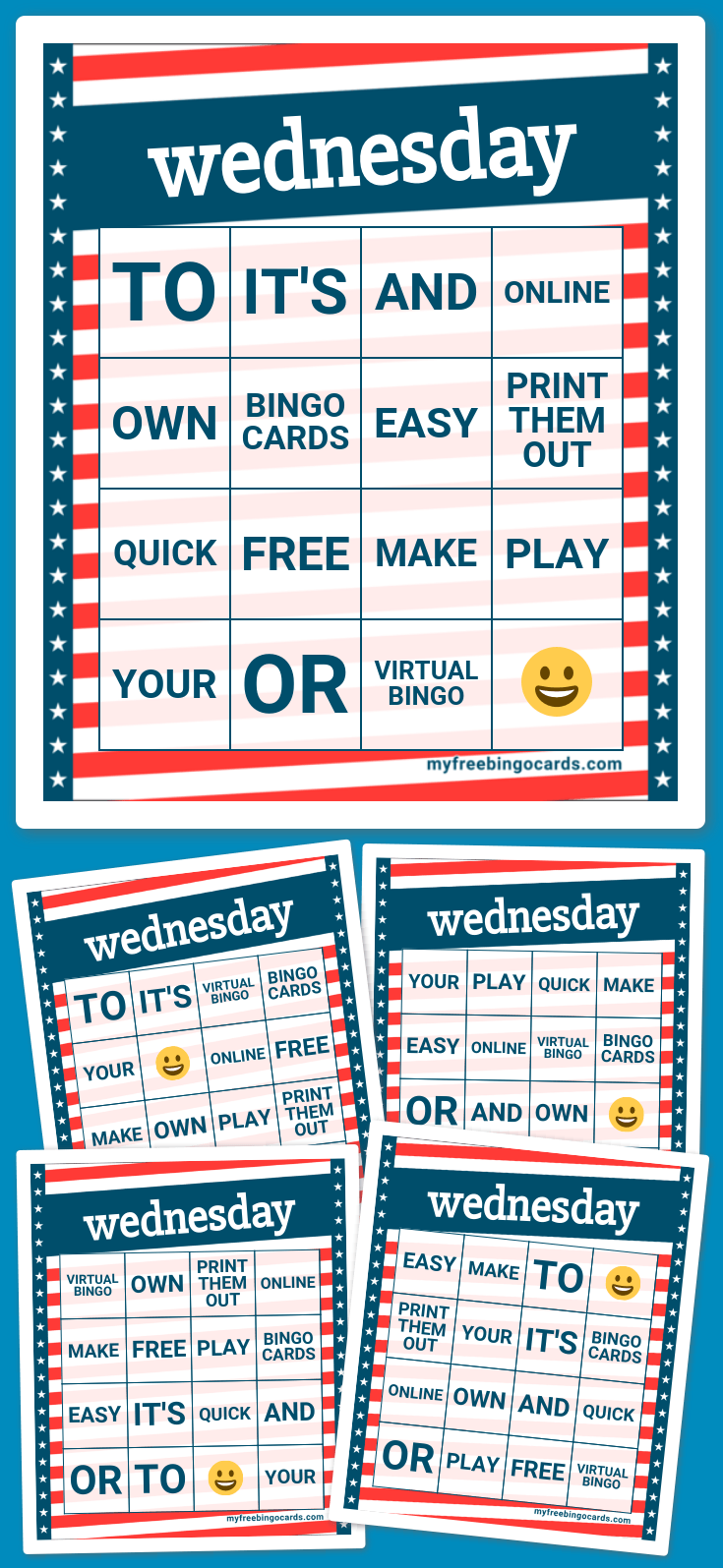Virtual wednesday bingo