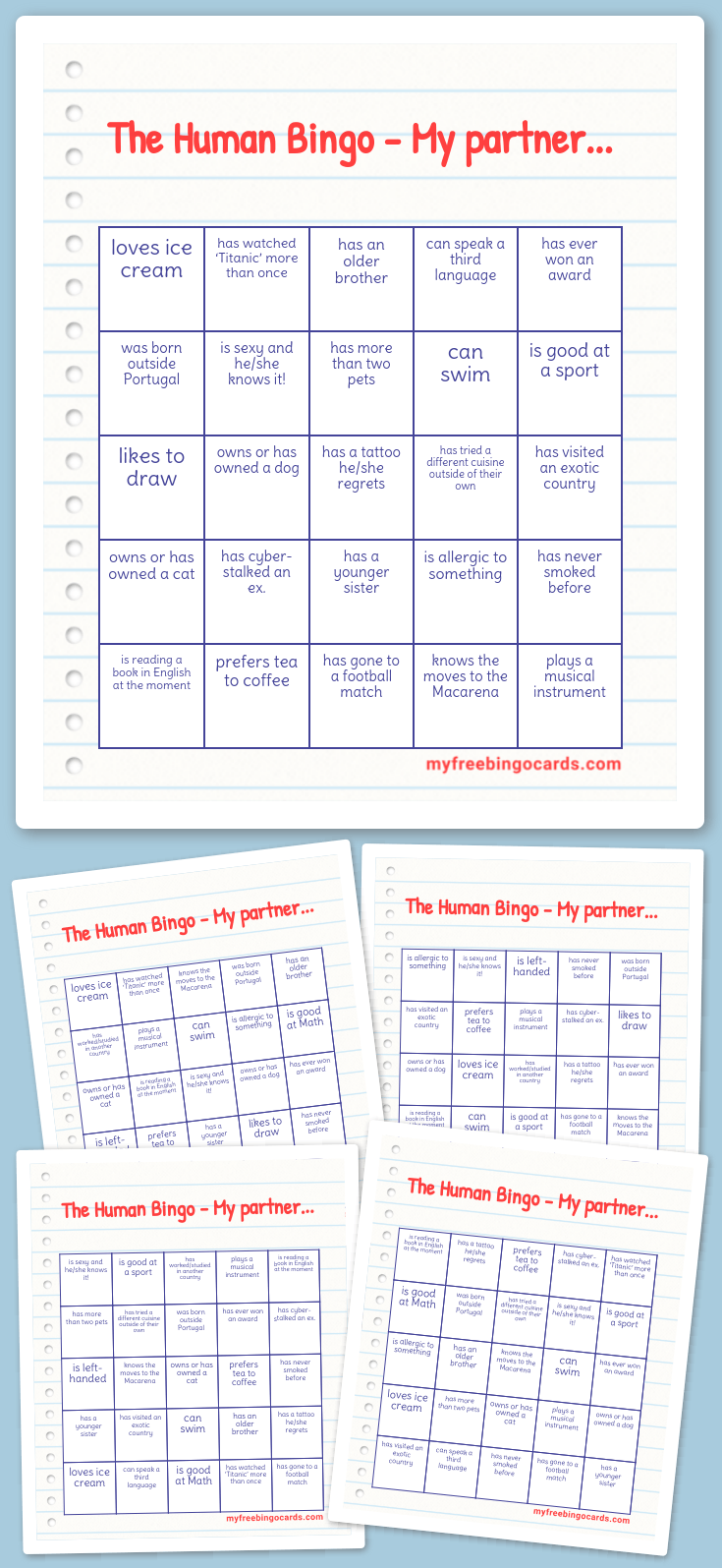 Virtual The Human Bingo - My partner...