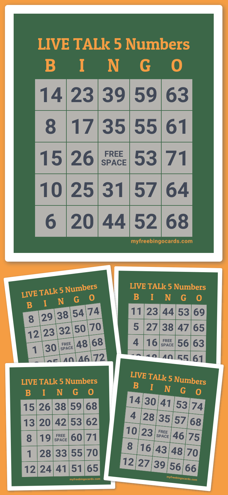Virtual LIVE TALk 5 Numbers BINGO