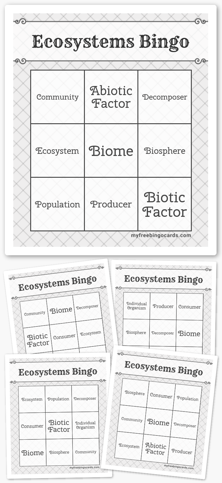 Virtual Ecosystems Bingo