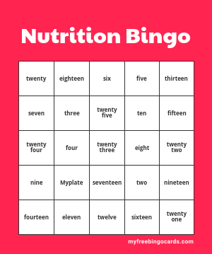Nutrition Bingo