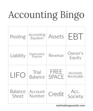 Accounting Bingo