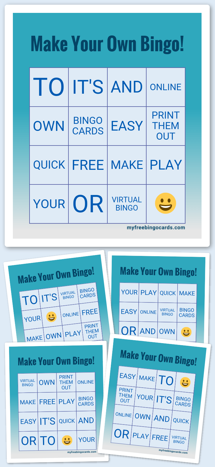 Virtual Make Your Own Bingo!
