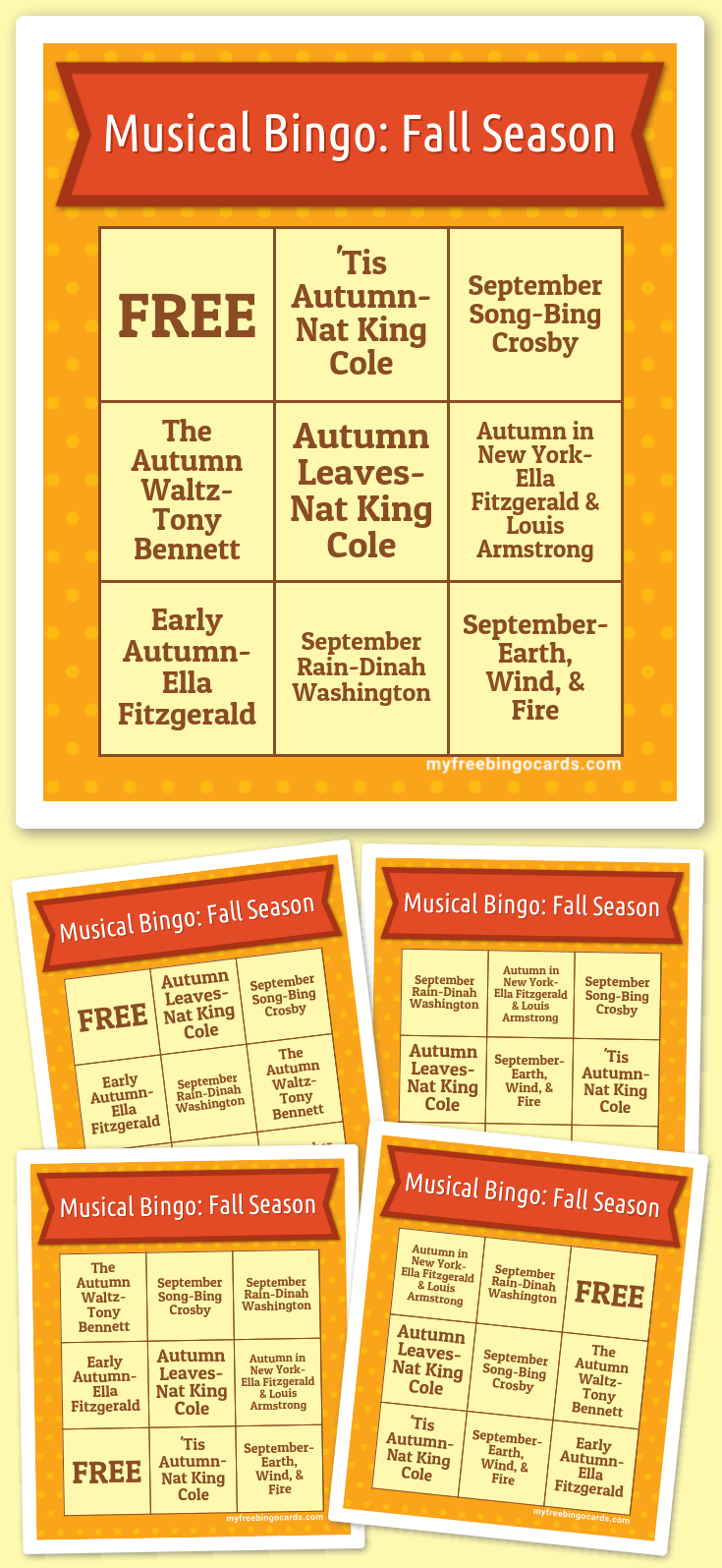 Virtual Musical Bingo: Fall Season