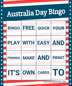 Australia Day Bingo