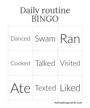 Daily routine BINGO
