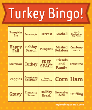 Turkey Bingo!