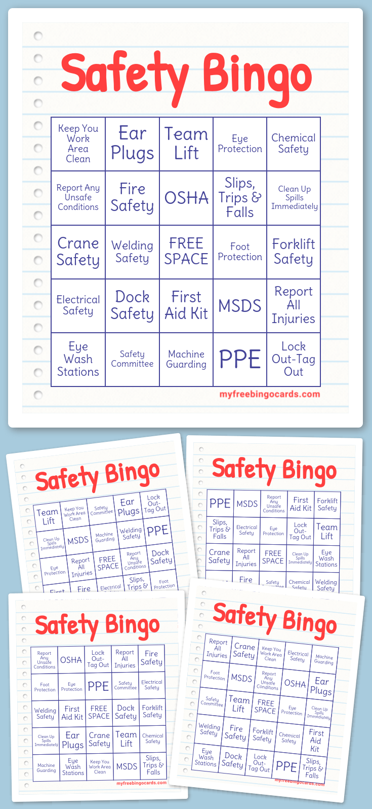 Virtual Safety Bingo