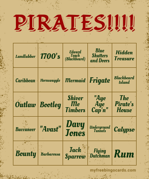 PIRATES!!!! BINGO
