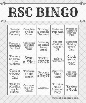 RSC BINGO