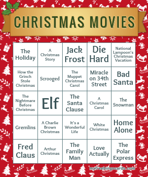 CHRISTMAS MOVIES BINGO