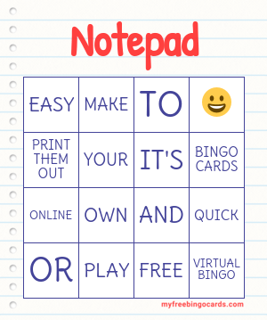 Notepad Bingo
