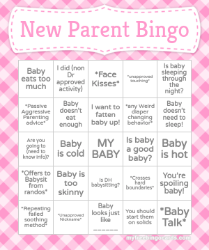 Print 100+ New Parent Bingo Cards