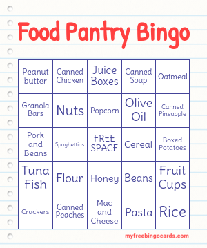 Food Pantry Bingo