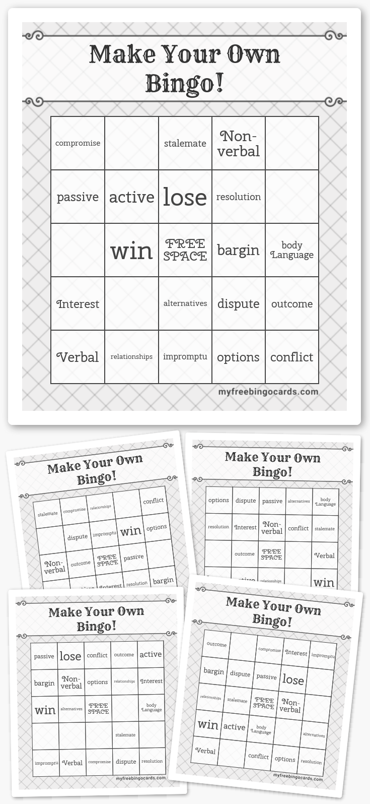 Virtual Make Your Own Bingo 