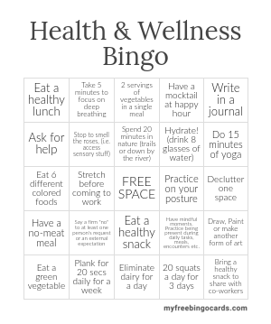 Health & Wellness Bingo