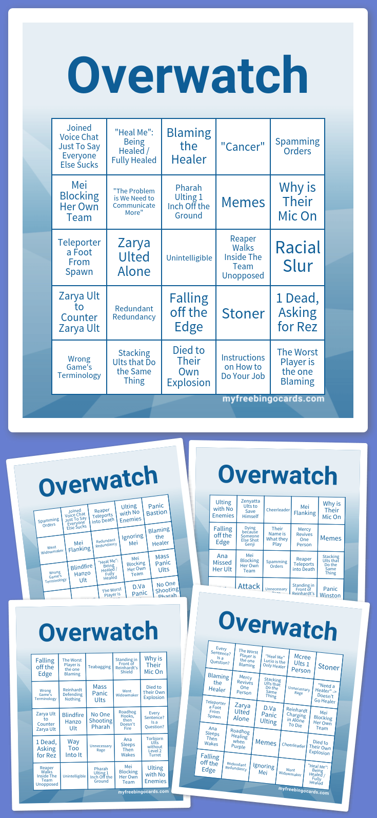Virtual Overwatch Bingo