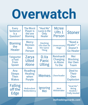 Print 100+ Overwatch Bingo Cards
