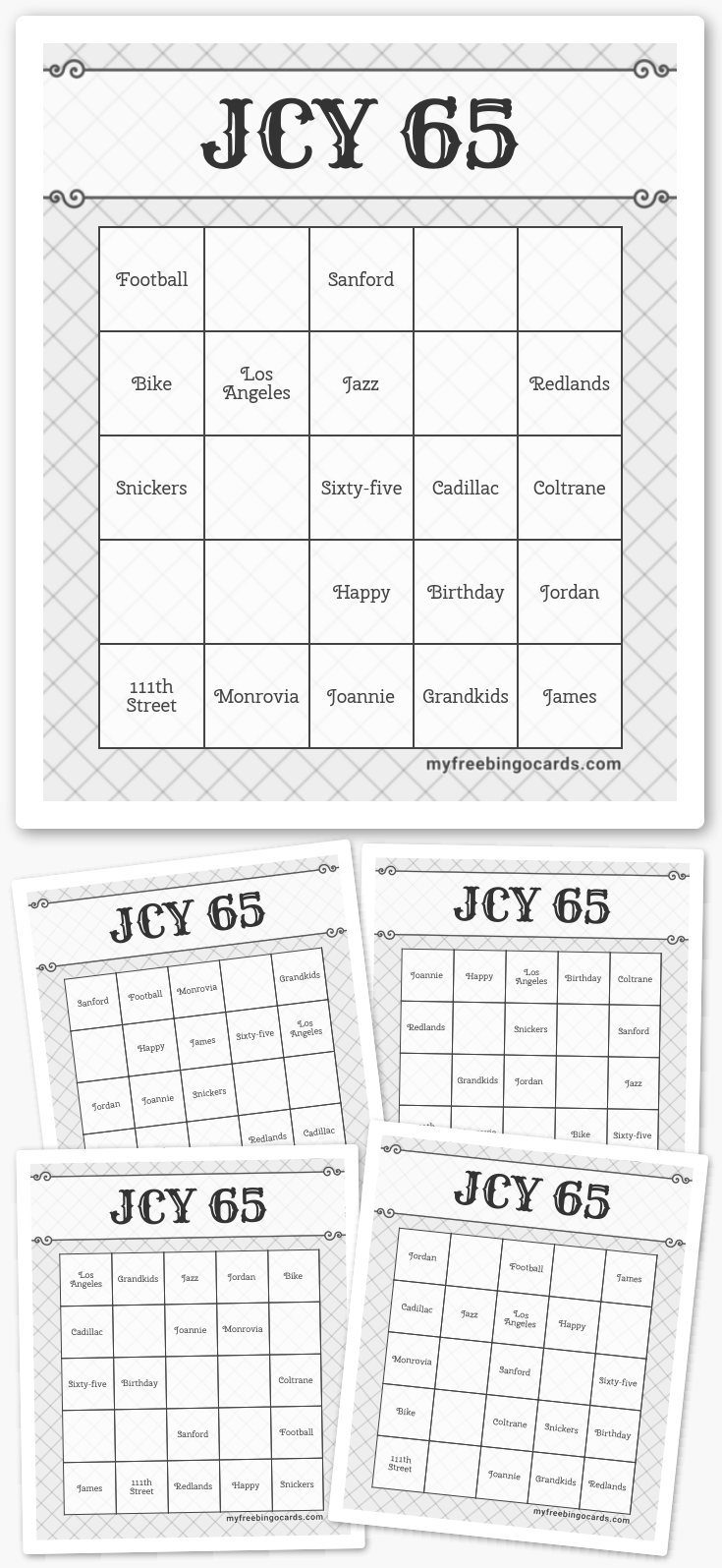 Virtual JCY 65 BINGO
