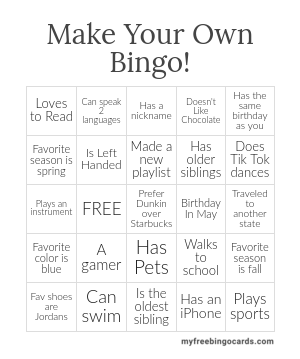 Make Your Own Bingo!