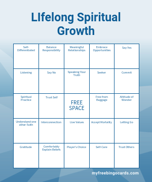 Print 100+ LIfelong Spiritual Growth Bingo Cards