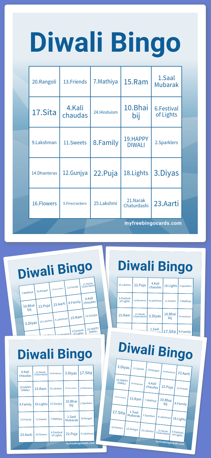Virtual Diwali Bingo