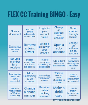 FLEX CC Training BINGO - Easy