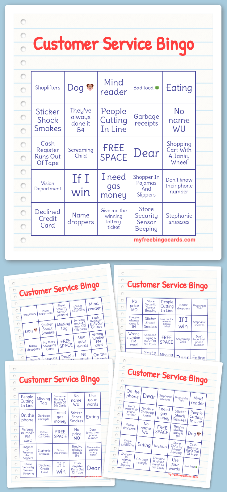 Virtual Customer Service Bingo