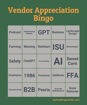 Vendor Appreciation Bingo