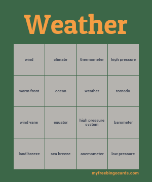 Weather Bingo