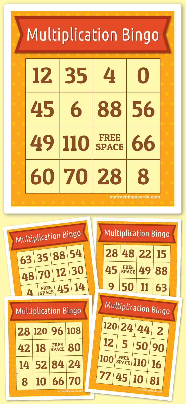 Virtual Multiplication Bingo