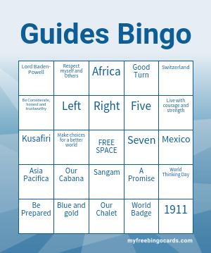 Print 100+ Guides Bingo Cards