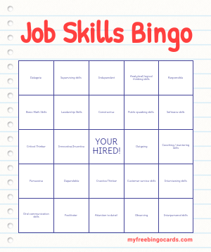 Job Skills Bingo