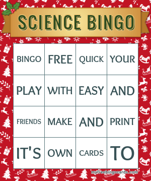 PRINT 100+ SCIENCE BINGO CARDS