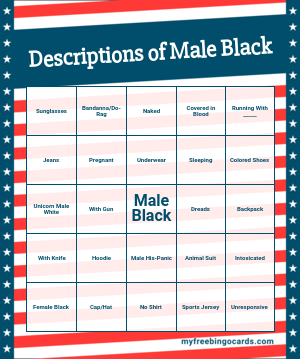 Print 100+ Descriptions of Male Black Bingo Cards