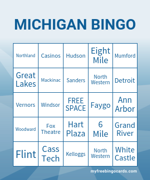 PRINT 100+ MICHIGAN BINGO CARDS