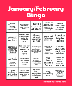 January/February Bingo