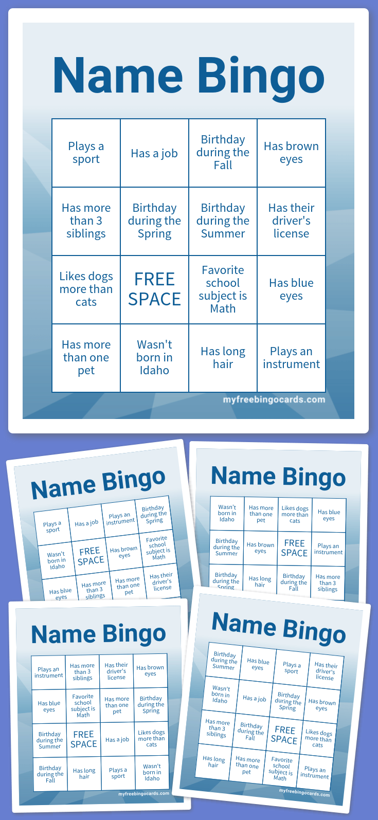 Virtual Name Bingo