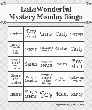 Print 100+ LuLaWonderful Mystery Monday Bingo Cards