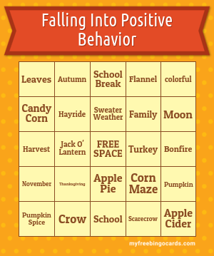 Falling Into Positive Behavior Bingo
