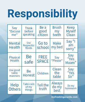 Responsibility Bingo