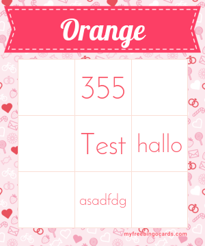 Orange Bingo