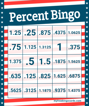 Percent Bingo
