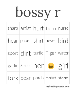 bossy r bingo