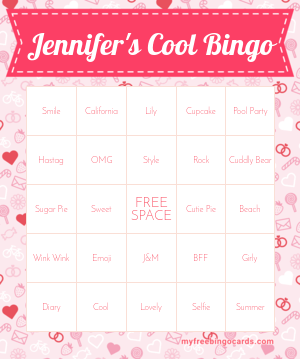 Print 100+ Jennifer's Cool Bingo Cards