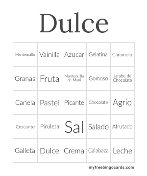 Dulce Bingo