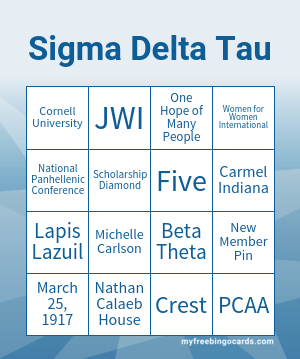 Sigma Delta Tau Bingo