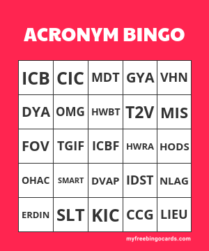 ACRONYM BINGO